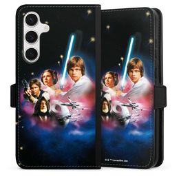 DeinDesign Galaxy S24+ Handy Klapph&uuml;lle Handyh&uuml;lle aus Kunst Leder schwarz Flip Case Star Wars Lightsaber Merchandise Sideflip mit Lasche