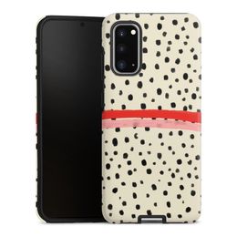 DeinDesign Galaxy S20 Handy Panzer Handyh&uuml;lle robuste Outdoor H&uuml;lle Schutzh&uuml;lle matt Stripes Points Kunst Tough Case