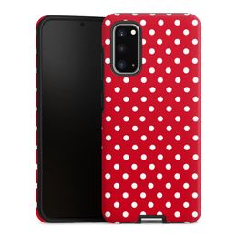 DeinDesign Galaxy S20 Handy Panzer Handyh&uuml;lle robuste Outdoor H&uuml;lle Schutzh&uuml;lle matt Points Polka Dots Retro Tough Case