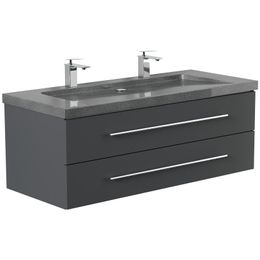 Posseik Badm&ouml;bel Granit G654 YAMO 130 cm 2 Hahnl&ouml;cher SoftClose in versch. Ausf&uuml;hrungen