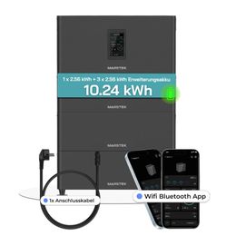 Speicher MARSTEK Jupiter C + Plus Solarspeicher 5,12-10,24 kWh LiFePO4 Solarakku f&uuml;r PV Systeme Balkonkraftwerk, IP65, 6000 Zyklen, WIFI und Bluetooth, Solar-Batterie