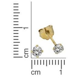 Paar Ohrstecker Firetti "Schmuck Geschenk Gold 333 Ohrschmuck gl&auml;nzender Klassiker" Gr. 4, gold (gelbgoldfarben, wei&szlig;, kristallwei&szlig;), Ohrringe, Damen, 4, Gelbgold 333, mit Zirkonia (synth.)