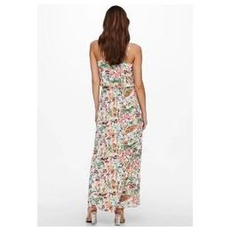 Maxikleid Only "ONLWINNER S/L MAXI DRESS NOOS PTM", Damen, Gr. 42 (XL), N-Gr, bunt (cloud dancer aop:blurry flower), Web, Obermaterial: 97% Polyester, 3% Elasthan, gemustert, regular fit lang, Rundhals, Kleider Maxikleid, Materialmix, regular fit