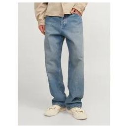 Jack & Jones Relax-fit-Jeans JACK & JONES "JJIALEX mit cleanem Look und Taschenvielfalt", Herren, Gr. 29, L&auml;nge 32, blau (blau denim), Denim/Jeans, Obermaterial: 100% Baumwolle, Abriebeffekte, relaxed fit lang, Jeans, Baumwolle, relax fit