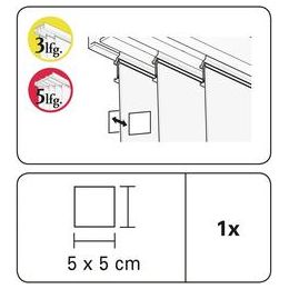 Magnetgriff Gardinia, grau (aluminiumfarben), B:5cm L:5cm, Aluminium, Gardinenbefestigungen, Serie Fl&auml;chenvorhang-Technik Atlanta 3-l&auml;ufig