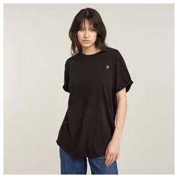 G-Star Raw T-Shirt G-STAR "Lash fem loose", Damen, Gr. S, schwarz (dk schwarz), Jersey, Obermaterial: 100% Baumwolle, unifarben, loose fit, Rundhals, mit Umschlag, Shirts T-Shirt, mit fixiertem Umschlagsaum