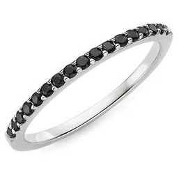 Fingerring "Schmuck Geschenk schmaler Silbering" Gr. 54, schwarz (silberfarben, schwarz), ANISTON JEWELRY & WATCHES, Fingerringe, Damen, 54, Silber 925 (Sterlingsilber), 1,5mm, Fingerring, mit Zirkonia (synth.)