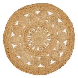 Teppich LUXOR LIVING "Balo", beige (natur), H:6mm &Oslash;:60cm, Jute, Teppiche, Teppich, Juteteppich, reine Naturfaser, handgeflochten, Flecht Design
