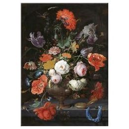 Leinwandbild Art for the home "Rijksmuseum, Albert Mignon", bunt (farbe bild(er): mehrfarbig), B:70cm H:70cm T:3cm, Bilder, Leinwandbild, Stillleben Blumen Uhr 100 x 70 cm