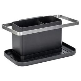 Sch&ouml;ner Wohnen K&uuml;chenorganizer-Set "STELLA", schwarz, B:20cm H:10cm L:11,5cm T:11,5cm, Edelstahl, Kunststoff, SCH&Ouml;NER WOHNEN-KOLLEKTION, K&uuml;chenhelfer-Sets, Sp&uuml;lorganizer mit abnehmbarem Abtropfbeh&auml;lter