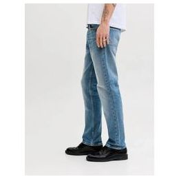 Jack & Jones Regular-fit-Jeans JACK & JONES "JJICLARK JJVINTAGE NOOS", Herren, Gr. 33, L&auml;nge 30, blau denim, Denim/Jeans, Obermaterial: 98% Baumwolle, 2% Elasthan, Abriebeffekte, regular fit kn&ouml;chellang, Jeans