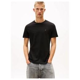 Tommy Hilfiger Rundhalsshirt TOMMY JEANS "TJM XSLIM 2PACK JERSEY TEE EXT", Damen, Gr. XXL, schwarz (schwarz, schwarz), Single Jersey, Obermaterial: 100% Baumwolle, slim fit normal, Rundhals, eingesetzt abgesteppte Kante, Shirts Rundhalsshirt, Logostickerei, 2Pack