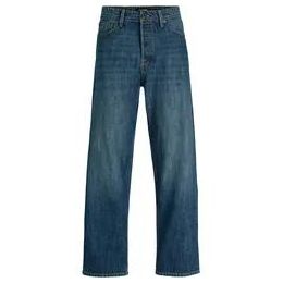 Jack & Jones Relax-fit-Jeans JACK & JONES "JJIALEX mit cleanem Look und Taschenvielfalt", Herren, Gr. 34, L&auml;nge 34, blau denim, Denim/Jeans, Obermaterial: 100% Baumwolle, Abriebeffekte, relaxed fit lang, Jeans, Baumwolle, relax fit