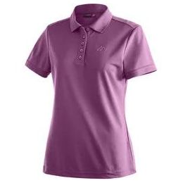 Poloshirt Maier Sports "Ulrike", Damen, Gr. 44, purpurviolett, 100% Polyester, Rundhals, Shirts, Damen Polo kurzarm, leichtes Shirt, Funktionsshirt mit Kragen, Reg Fit