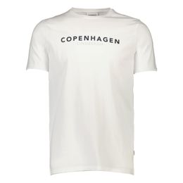 T-Shirt LINDBERGH, Herren, Gr. L, wei&szlig; (wei&szlig; 424), Single Jersey, Obermaterial: 100% Baumwolle, unifarben, relaxed fit normal, Rundhals, Shirts T-Shirt, mit Logo und Rundhalsausschnitt