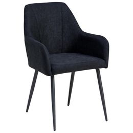 Livetastic Armlehnstuhl, Schwarz, Metall, Textil, Rundrohr, 56x87x60 cm, Esszimmer, St&uuml;hle, Esszimmerst&uuml;hle, Armlehnenst&uuml;hle
