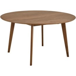 Mid.you Esstisch, Walnuss, Holz, Nussbaum, Kautschukholz, furniert, rund, eckig, C-Form, 76 cm, Esszimmer, Tische, Esstische, Esstische rund