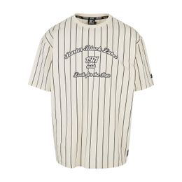 T-Shirt STARTER Black Label "Starter Black Label Herren Starter Pinestripe 1971 Tee", Damen, Gr. S, palewei&szlig;, 100% Baumwolle, gestreift, oversize, Rundhals, Shirts T-Shirt