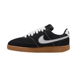 Sneaker Nike Sportswear "COURT VISION LO FL", Herren, Gr. 40, schwarz, wei&szlig;, gum med braun, Leder, Schuhe Sneaker, inspiriert vom Design des Nike Air Force