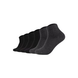 JOOP! Kurzsocken JOOP "Socken Unisex premium essential organic cotton Quarter 6p 6er Pack", Herren, Gr. 39-42, bunt (2xschwarz, anthrazit meliert), Obermaterial: 62% Baumwolle CO(Bio). 36% Polyamid PA. 2% Elasthan EL., Socken
