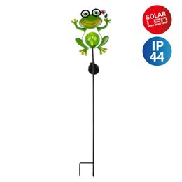 N&auml;ve LED Solarleuchte N&Auml;VE "Froggy", gr&uuml;n, B:8cm H:90cm L:20,5cm, Leuchten, Erdspie&szlig; Frosch mit Blume, gr&uuml;n, H: 90cm, warmwei&szlig;, 6-8h Leuchtdauer