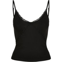 Tanktop Urban Classics "Urban Classics Damen Ladies Lace 90&acute;s Top", Damen, Gr. 5XL, schwarz, 95% Baumwolle, 5% Elasthan, unifarben, slim fit, Tops Tanktop