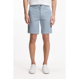 Chinoshorts BOSS Orange "slim Shorts", Damen, Gr. 32, N-Gr, light, pastel blau458, Web, Obermaterial: 97% Baumwolle, 3% Elasthan, slim fit ca. Mitte Oberschenkel, Hosen Chinoshorts, in moderner Passform