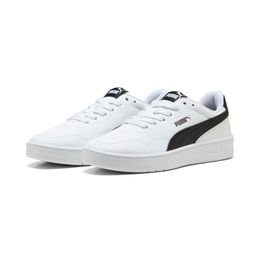 Sneaker Puma "COURT LALLY", Damen, Gr. 38,5, schwarz-wei&szlig; (Puma wei&szlig;, Puma schwarz), Synthetik, Schuhe Sneaker, mit leicht profilierter Gummilaufsohle, mit Schn&uuml;rverschluss