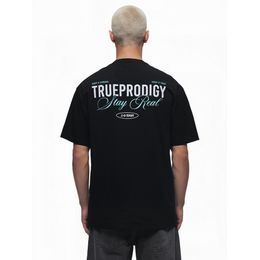 Oversize-Shirt Trueprodigy "Lou Logo Print Oversized Rundhals", Damen, Gr. L, schwarz, Obermaterial: 100% Baumwolle CO., Rundhals, Shirts