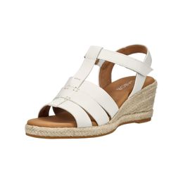 Keilsandalette Gabor COMFORT "Gabor Comfort Sandalen Leder", Damen, Gr. 37,5, wei&szlig;, Leder, Schuhe