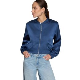 Jackenblazer Zero "Damen langarm", Damen, Gr. 42, sargasso sea, Satin, Obermaterial: 100% Polyester; Futter: 98% Polyester, 2% Elasthan, gl&auml;nzend, figurumspielend kurz, B&uuml;ndchen, Blazer, Material.