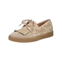 Schn&uuml;rschuh Paul Green "Paul Green Halbschuhe Veloursleder", Damen, Gr. 37,5, beige, Veloursleder, Schuhe Schn&uuml;rschuh