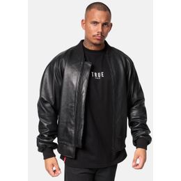 Bomberjacke Trueprodigy "Filip Bomberjacke aus Leder mit Rei&szlig;verschluss", Herren, Gr. M, schwarz, Obermaterial: 100% Schafsleder sheepskin., Jacken Bomberjacke