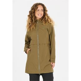 Outdoorjacke WEATHER REPORT "Dayton", Damen, Gr. 36, khaki, 90% Polyester, 10% Elasthan, unifarben, lang, ohne Ausschnitt, Jacken Outdoorjacke, mit getapten N&auml;hten