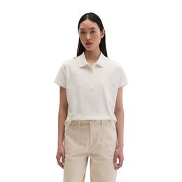 Marc O'Polo Poloshirt MARC O'POLO "aus Piqu&eacute;-Jersey", Damen, Gr. L, wei&szlig; cotton, Obermaterial: 96% Baumwolle, 4% Elasthan, unifarben, regular fit, Shirts