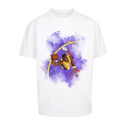 T-Shirt MisterTee "MisterTee Unisex Basketball Clouds 2.0 Oversize Tee", Damen, Gr. L, wei&szlig;, 100% Baumwolle, bedruckt, oversize, Rundhals, Shirts T-Shirt