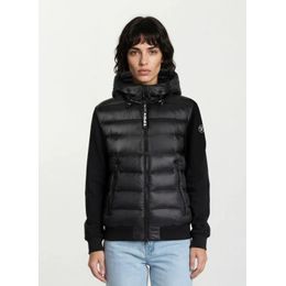 Steppjacke Trueprodigy "Atos F &Uuml;bergangsjacke mit Kapuze", Damen, Gr. XS, schwarz, Obermaterial: 80% Baumwolle CO. 14% Polyester PES. 5% Elasthan EL., Jacken Steppjacke