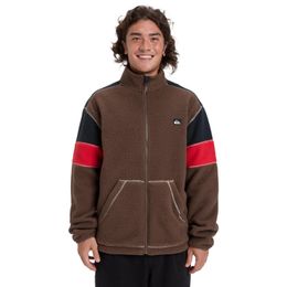 Fleecejacke Quiksilver "Clean Coast Block", Herren, Gr. M, chocolate braun, Obermaterial: 100% Microfaser;, Jacken Fleecejacke