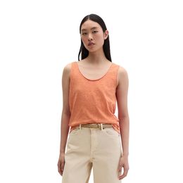 Marc O'Polo T-Shirt MARC O'POLO "aus Slub-Jersey", Damen, Gr. L, warm orange, Obermaterial: 100% Baumwolle, unifarben, regular fit, normaler Saum, Shirts T-Shirt