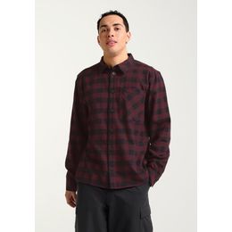 Flanellhemd Jack Wolfskin "LITE FLANNEL SHIRT M", Herren, Gr. L (52), Normalgr&ouml;&szlig;en, checkamaranth, Obermaterial: 100% Baumwolle, Hemden