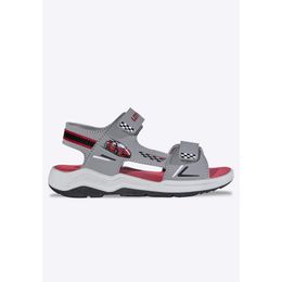 Sandale Lotto, M&auml;dchen, Gr. 33, grau (grau, rot), Synthetik, Schuhe Sandale, - in kinderfu&szlig;gerechter Passform