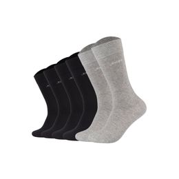 JOOP! Kurzsocken JOOP "Socken Unisex premium essential organic cotton Socks 6p 6er Pack", Herren, Gr. 43-46, bunt (2xschwarz, hellgrau meliert), Obermaterial: 62% Baumwolle CO(Bio). 36% Polyamid PA. 2% Elasthan EL., Socken