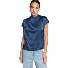 Satinbluse Zero "Damen mit Kragen", Damen, Gr. 34, sargasso sea, Satin, Obermaterial: 4% Elasthan, 96% Polyester, figurbetont normal, Blusen