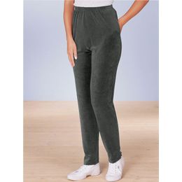 Nickihose Classic Basics, Damen, Gr. 40/42, Normalgr&ouml;&szlig;en, grau (dunkelgrau), 80% Baumwolle, 20% Polyester, unifarben, lang, Hosen