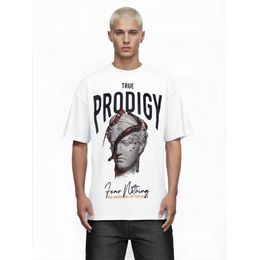 Oversize-Shirt Trueprodigy "Jamie Logo Print Oversized Rundhals", Damen, Gr. L, wei&szlig;, Obermaterial: 100% Baumwolle CO., Rundhals, Shirts
