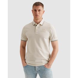PME-Legend Poloshirt PME LEGEND "Short sleeve polo stretch pique", Damen, Gr. 4XL, egret, Jersey, Obermaterial: 96% Baumwolle, 4% Elasthan, bestickt, unifarben, regular fit normal, ohne Ausschnitt, Shirts, mit Logo Stickerei