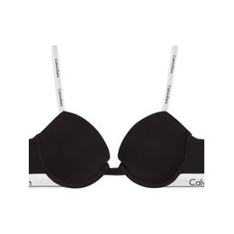 B&uuml;gel-BH "LIGHTLY LINED DEMI", Damen, Gr. 80, Cup B, schwarz, Web, Obermaterial: 53% Baumwolle, 35% Modal, 12% Elasthan, Calvin Klein Underwear, unifarben, figurumspielend, BHs B&uuml;gel-BH, Mit B&uuml;geln, Cup B