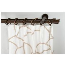 Gardinenstange Garesa "CLASSICO MOLIS", braun (nussbaumfarben), L:450cm, Gardinenstangen, Vorhanggarnitur, verl&auml;ngerbar, Wandmontage, Keil, mit Ringe und Haken