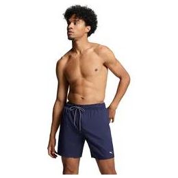 Badeshorts Puma "Puma SWIM MEN MID SHORTS 1P", Herren, Gr. XL, N-Gr, blau (navy), Web, Obermaterial: 100% Polyester, unifarben, Badehosen Badeshorts, High-Tech Rei&szlig;verschluss an der Ges&auml;&szlig;tasche, Seitentaschen