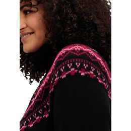 sheego Gro&szlig;e Gr&ouml;&szlig;en Strickkleid mit Norweger-Muster, schwarz, Gr&ouml;&szlig;e 48 - Damen